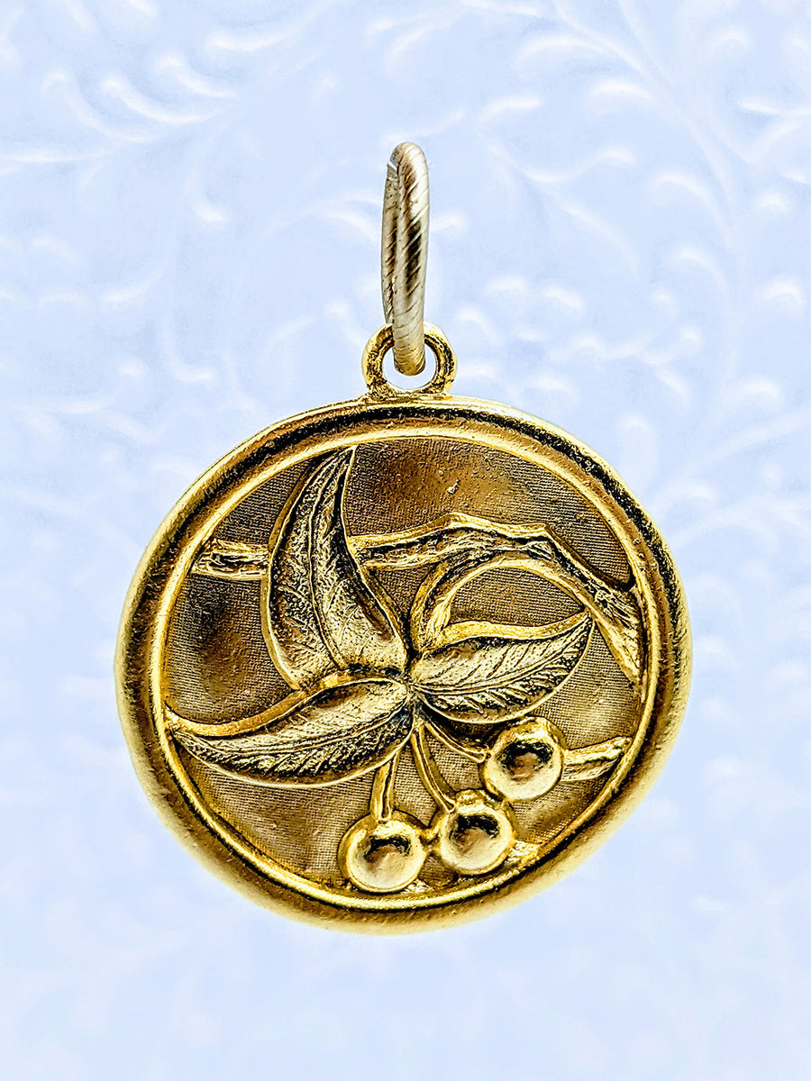 Pewter Cherry pendant (available in pewter or gold plate over pewter ...