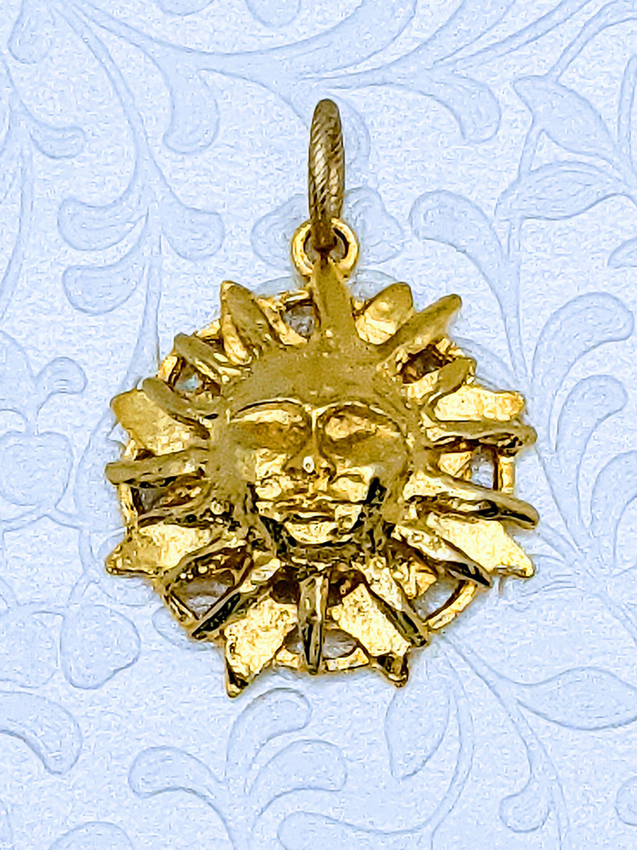 Pewter Sun Face pendant (available in pewter or gold plate over pewter ...
